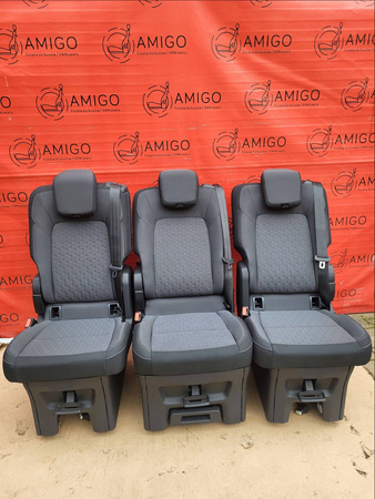 Seat 1+1+1 Ford Transit Custom 2013-2020 bench rear seats triple single ...
