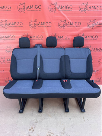 Seat triple bench 2nd row Renault Trafic Opel Vauxhall Vivaro NV300 ...