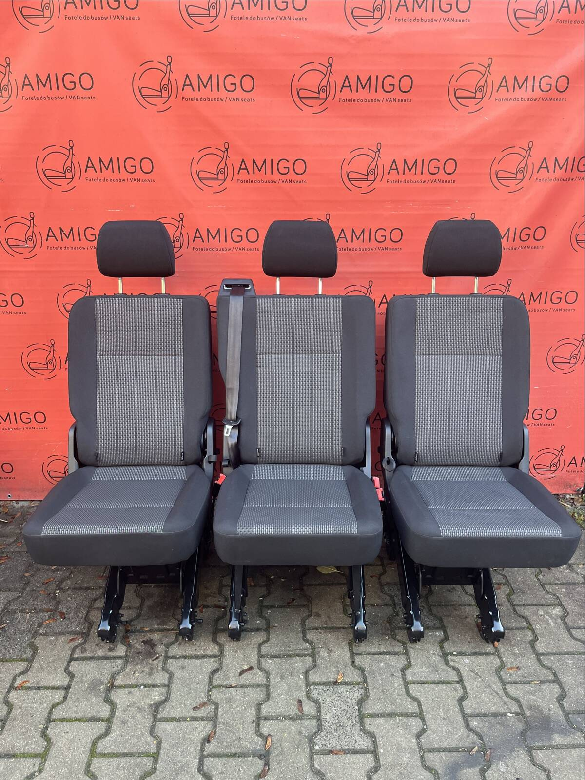 Bench rear triple seat VW T6.1 T6 Transporter BRICKS t5 3x single 1+1+1 ...