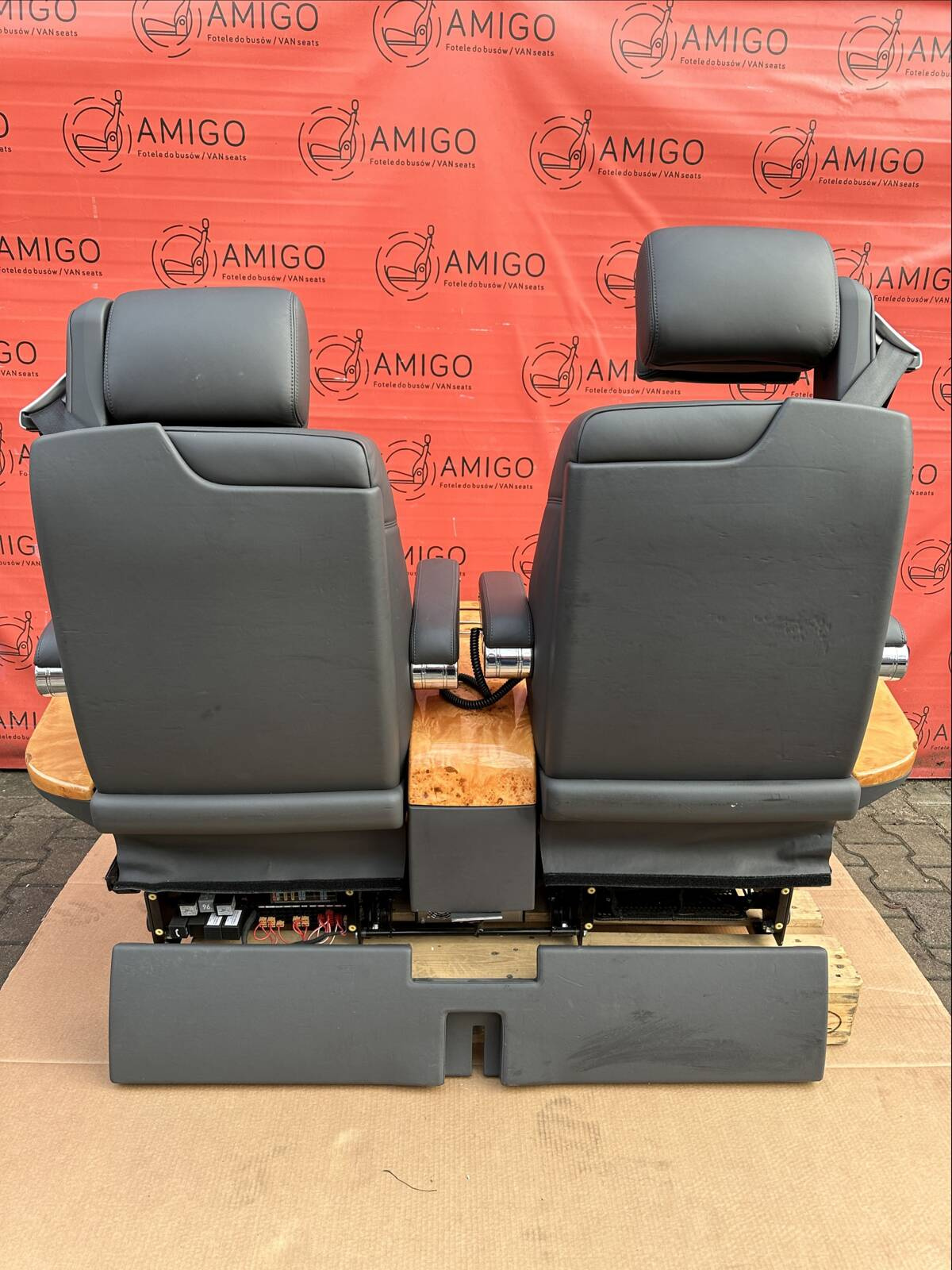 VIP rear double seat for rails VW T5.1 T5 T6 Business Electric Fridge ...